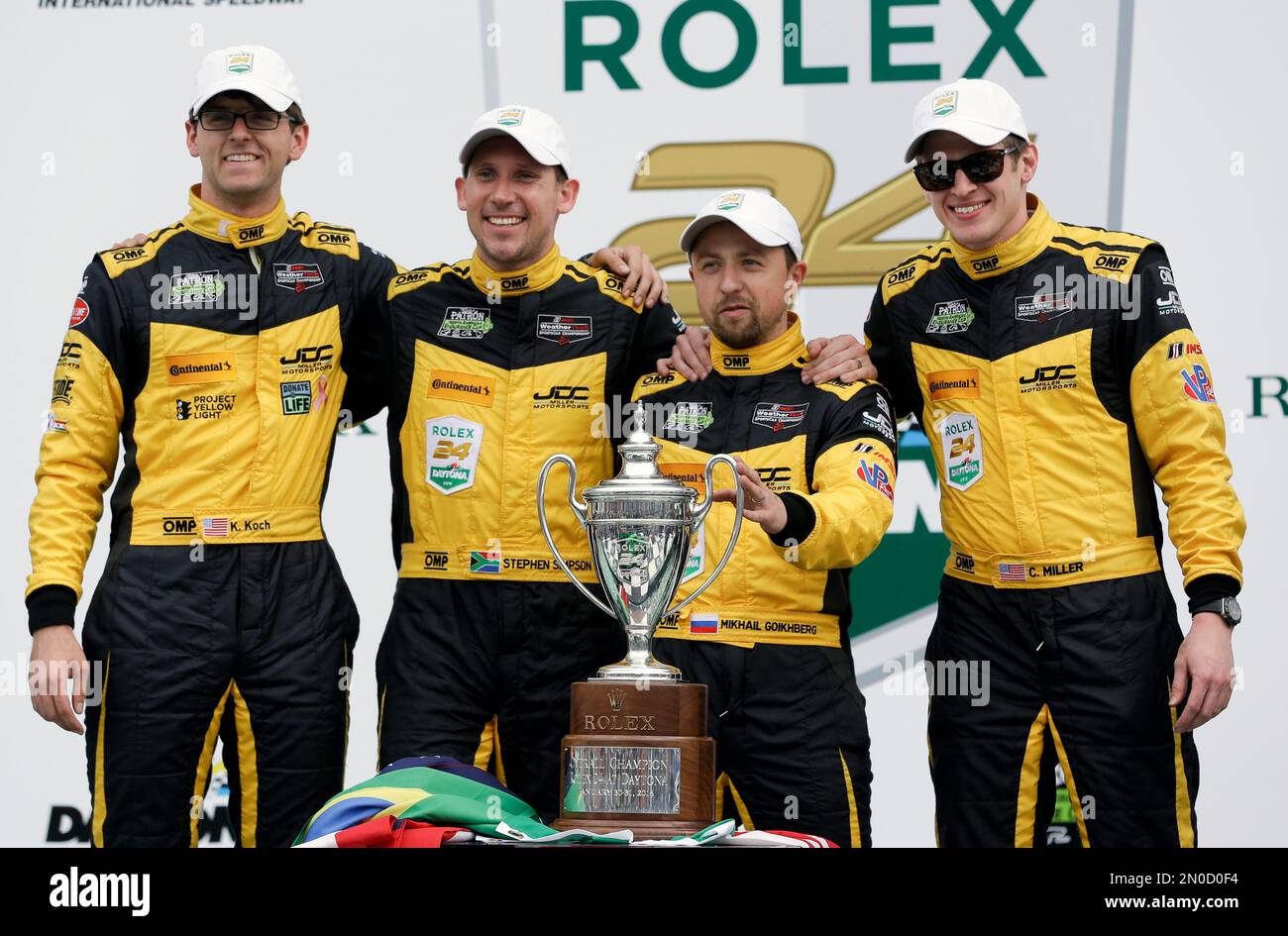 Winners of the Prototype Challenge Class in the IMSA 24-hour auto race ...
