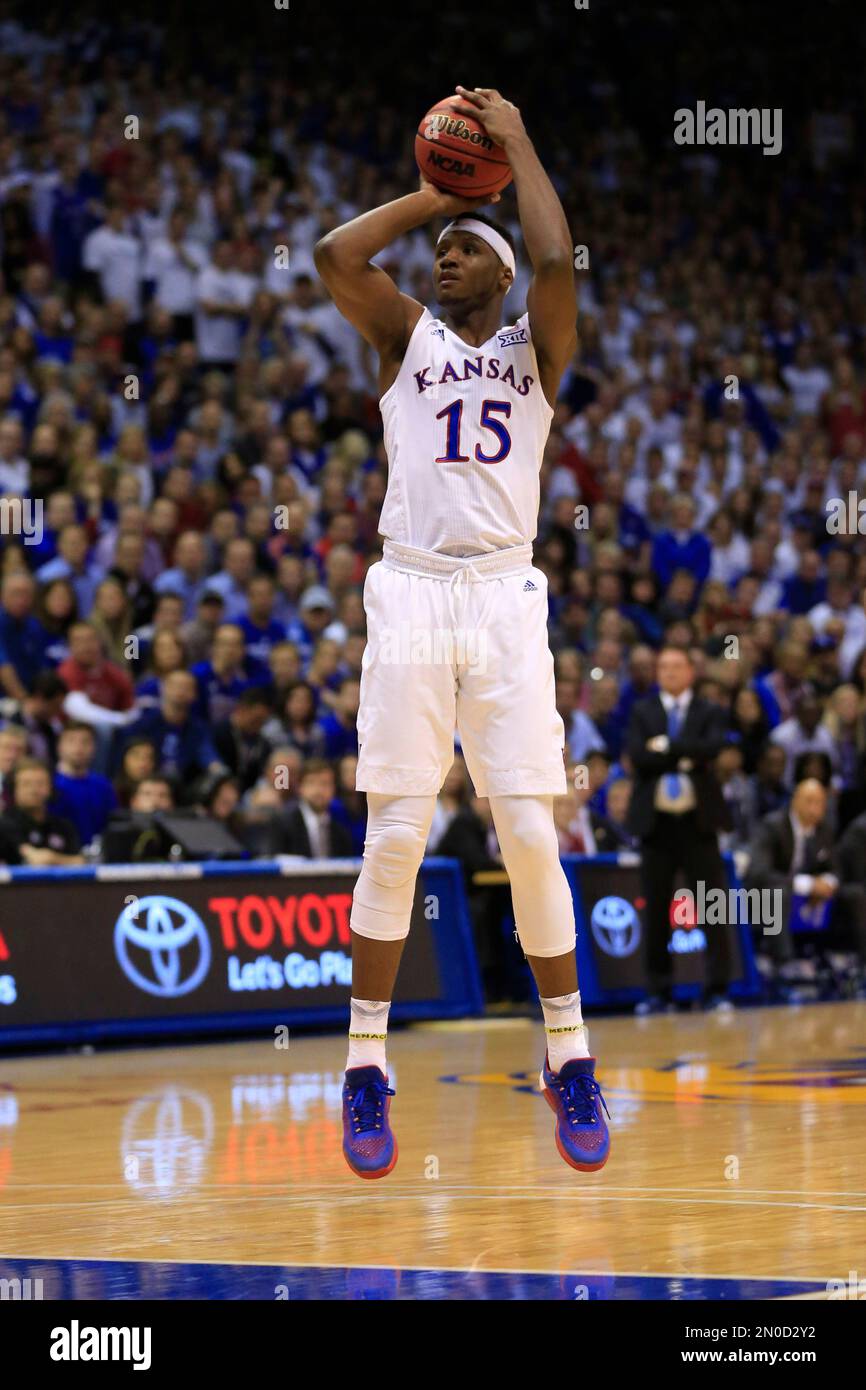 Kansas Forward Carlton Bragg Jr 15 During The First Half Of An Ncaa