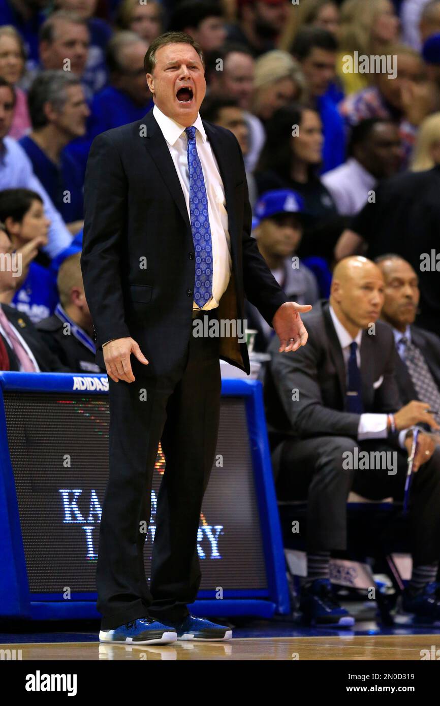 Kansas head coach Bill Self during the first half of an NCAA college ...