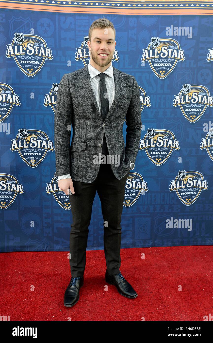 Edmonton Oilers forward Taylor Hall arrives at the NHL hockey All-Star ...