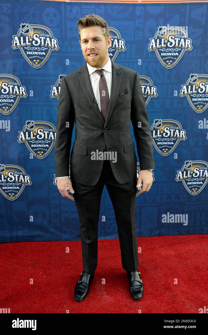 San Jose Sharks forward Joe Pavelski arrives at the NHL hockey All-Star ...