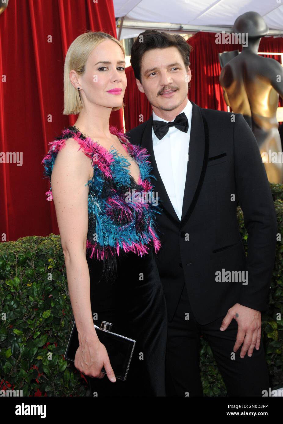 Sarah Paulson, left, and Pedro Pascal arrive at the 22nd annual Screen ...