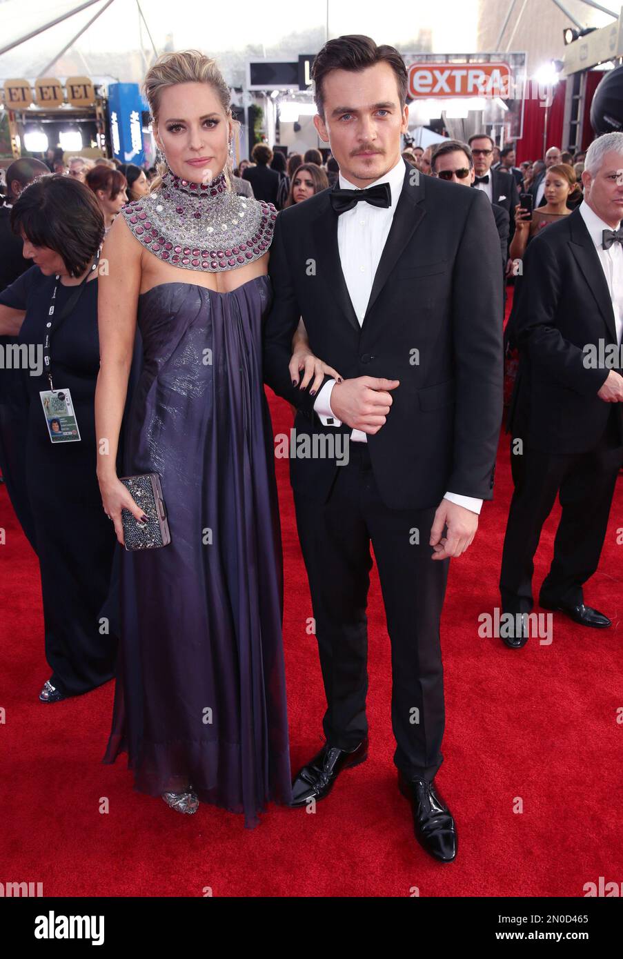Aimee Mullins, left, and Rupert Friend arrive at the 22nd annual Screen ...