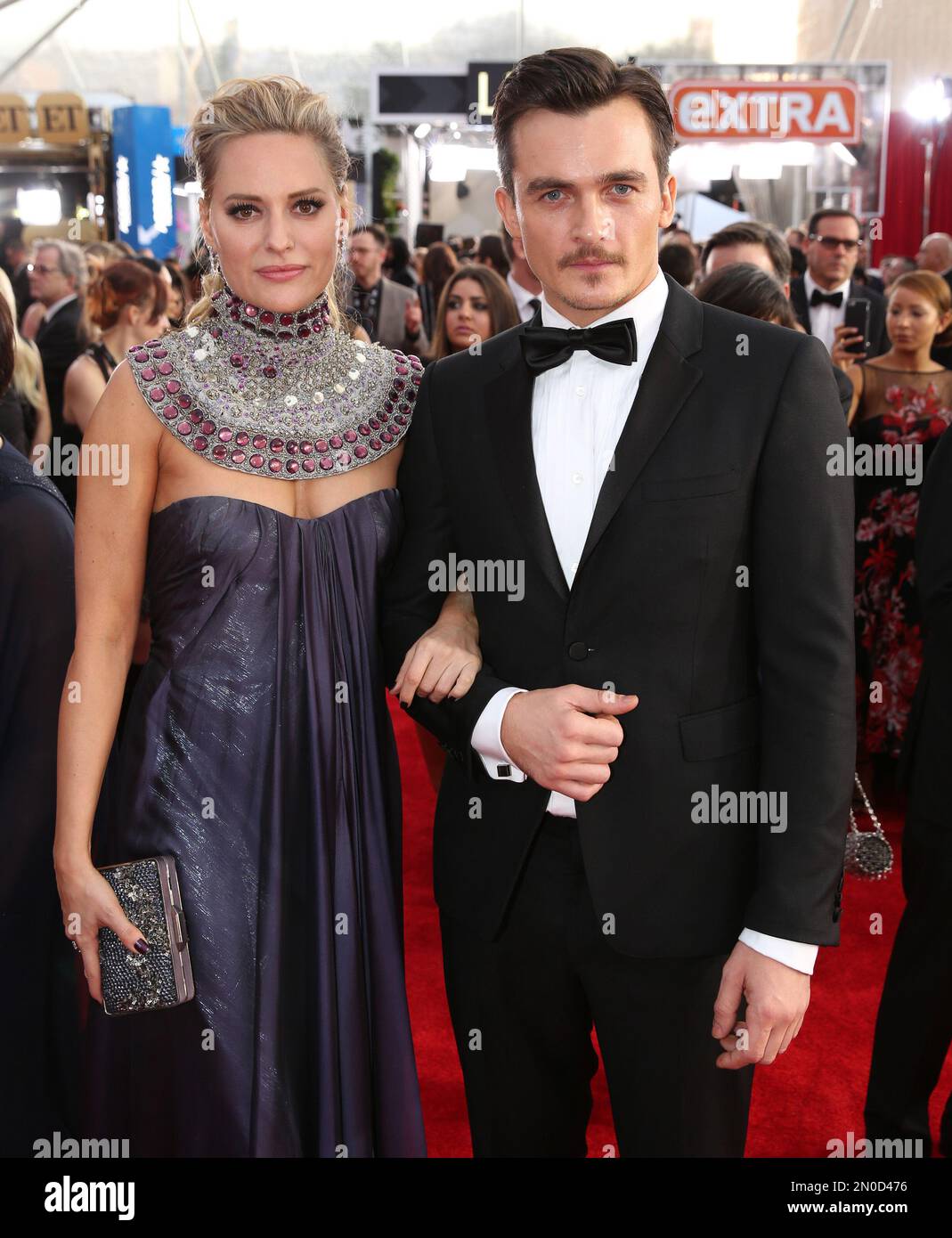 Aimee Mullins, left, and Rupert Friend arrive at the 22nd annual Screen ...