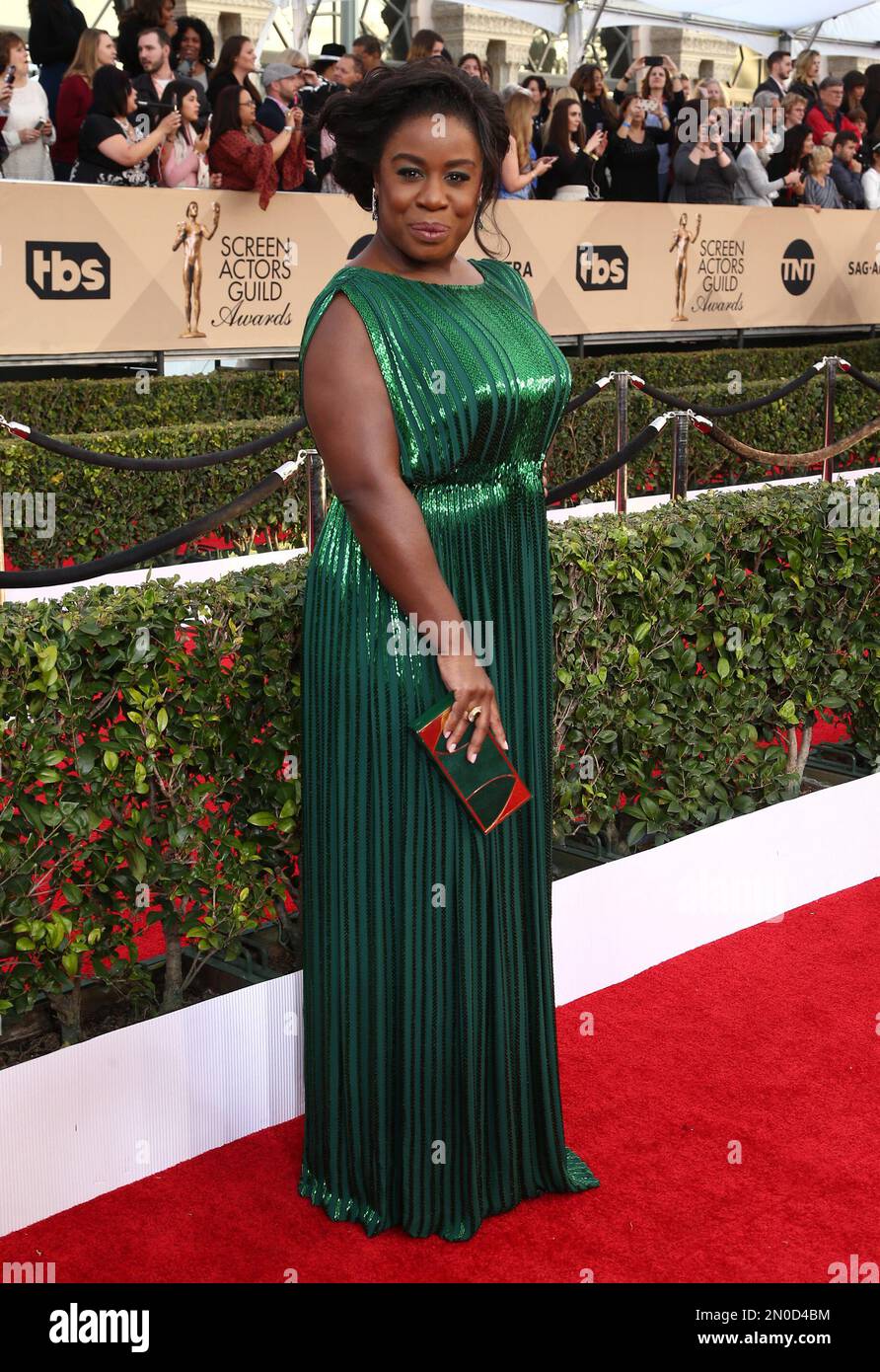 Uzo Aduba arrives at the 22nd annual Screen Actors Guild Awards at the ...