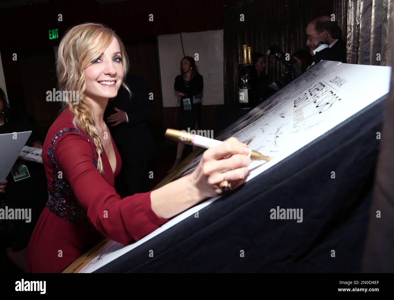 Joanne Froggatt is seen backstage after winning the award for ...