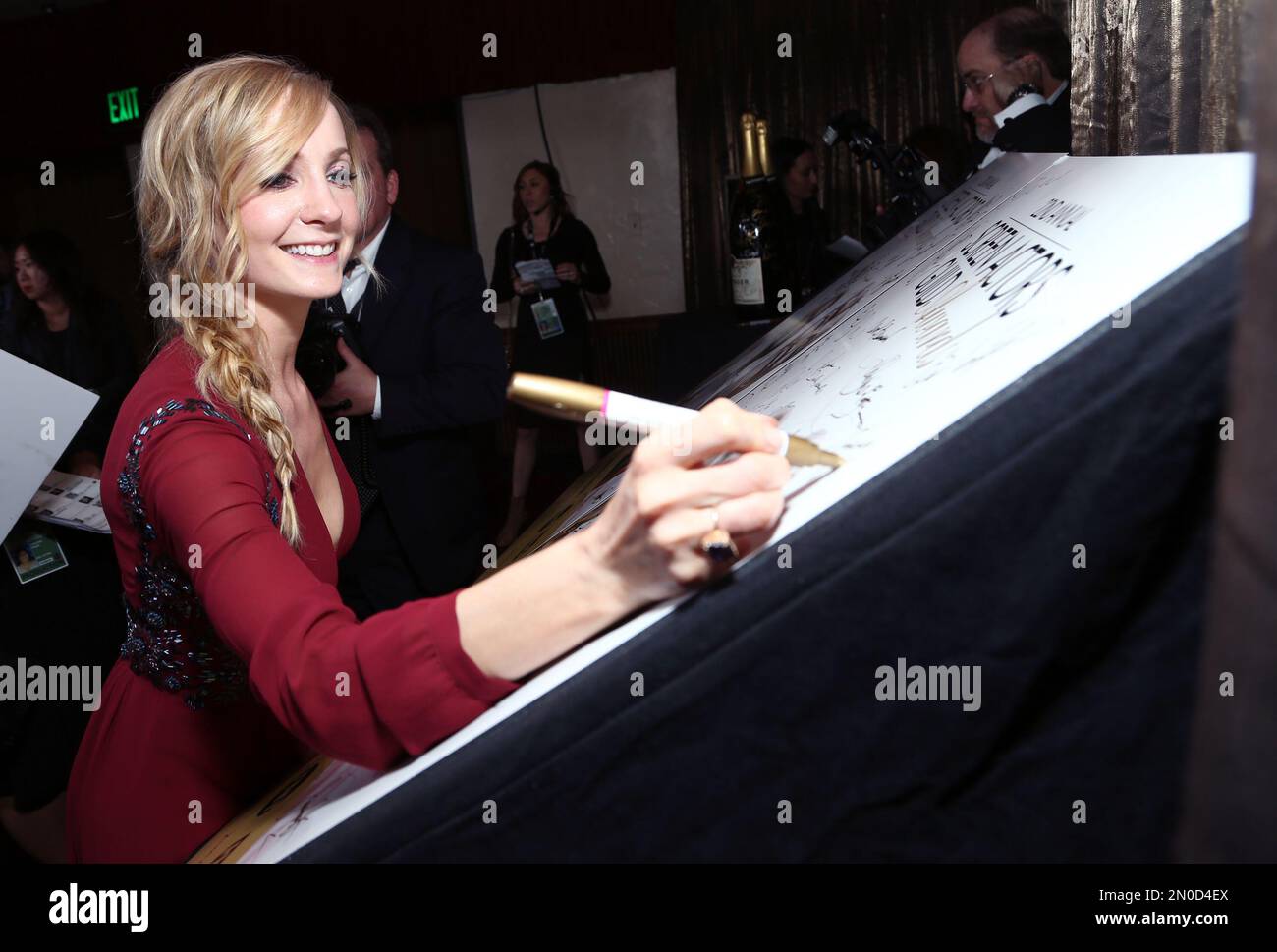 Joanne Froggatt is seen backstage after winning the award for ...