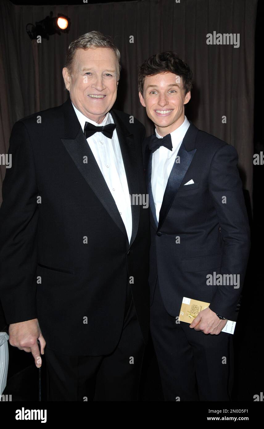 EXCLUSIVE - Ken Howard, left, and Eddie Redmayne pose in the green room ...