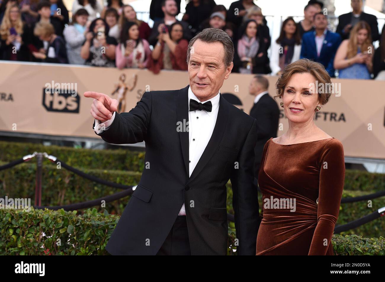 Bryan Cranston, left, and Robin Dearden arrive at the 22nd annual ...