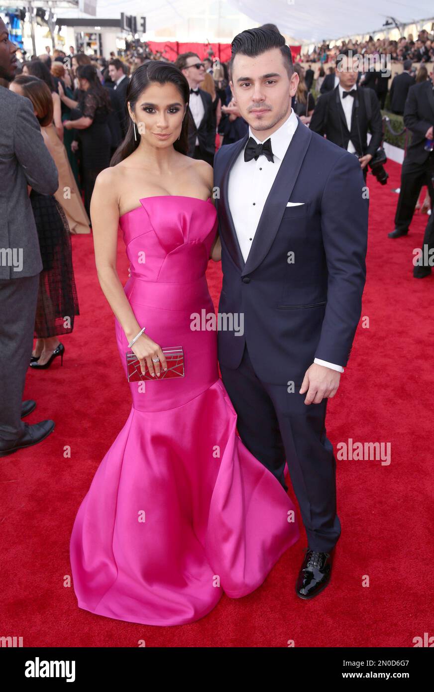 Diane Guerrero, left, and Joseph Ferrara arrive at the 22nd annual ...