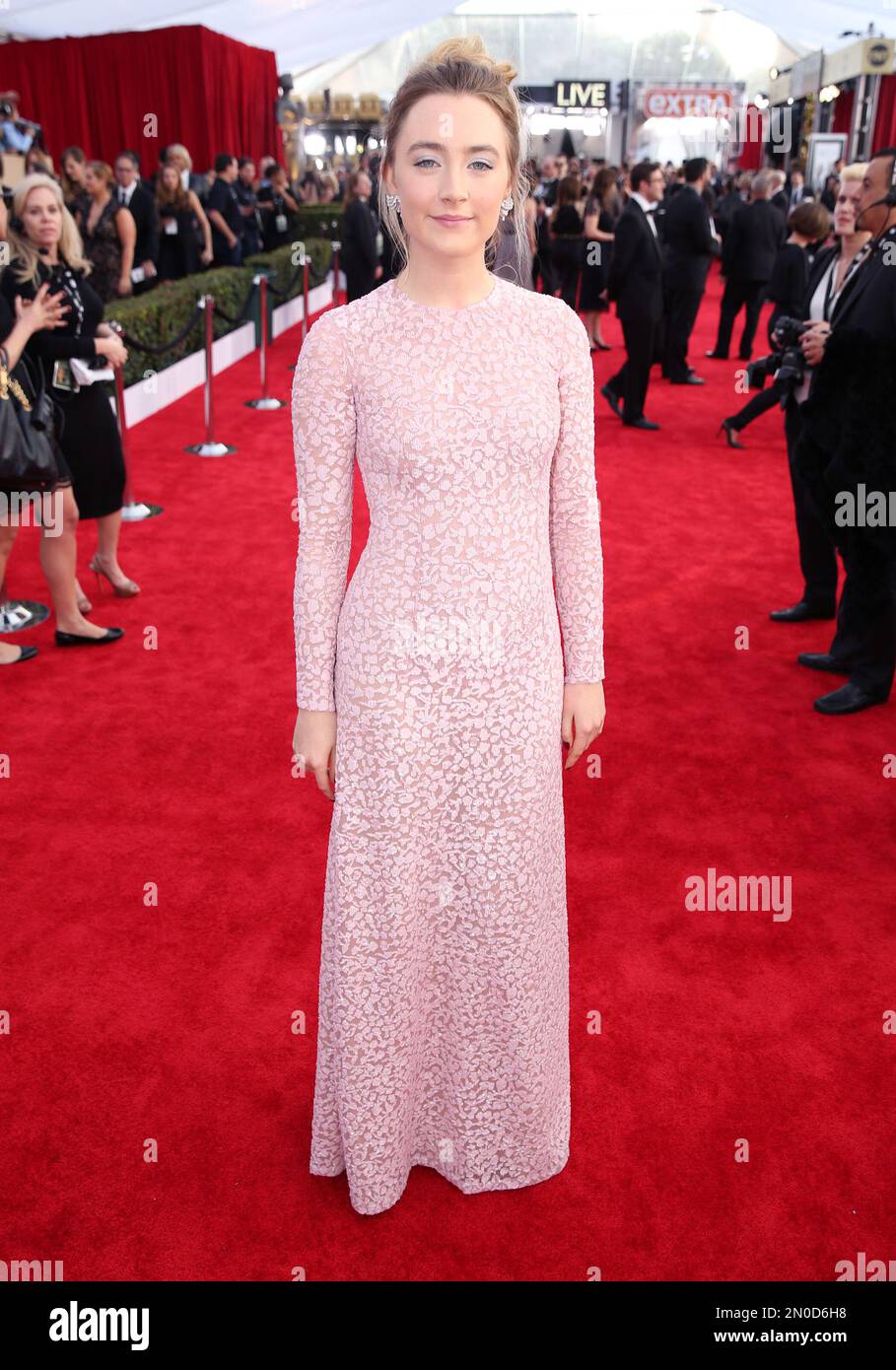 Saoirse Ronan arrives at the 22nd annual Screen Actors Guild Awards at ...