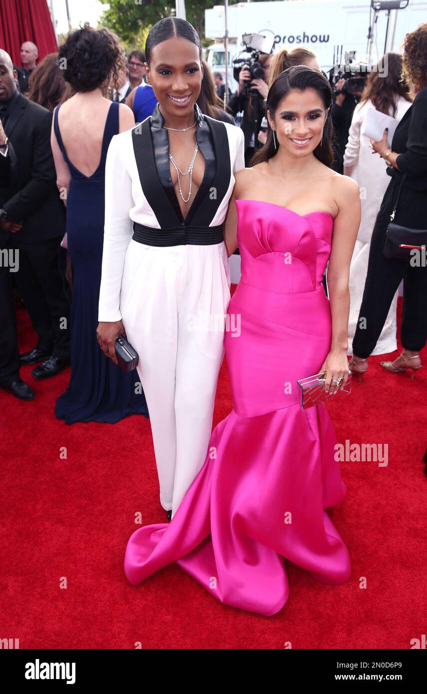 Vicky Jeudy, left, and Diane Guerrero arrive at the 22nd annual Screen ...