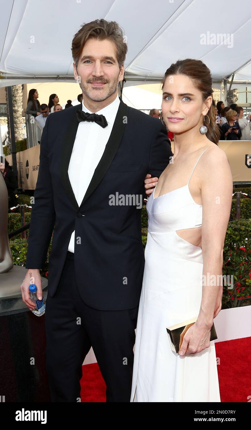 David Benioff, left, and Amanda Peet arrive at the 22nd annual Screen ...