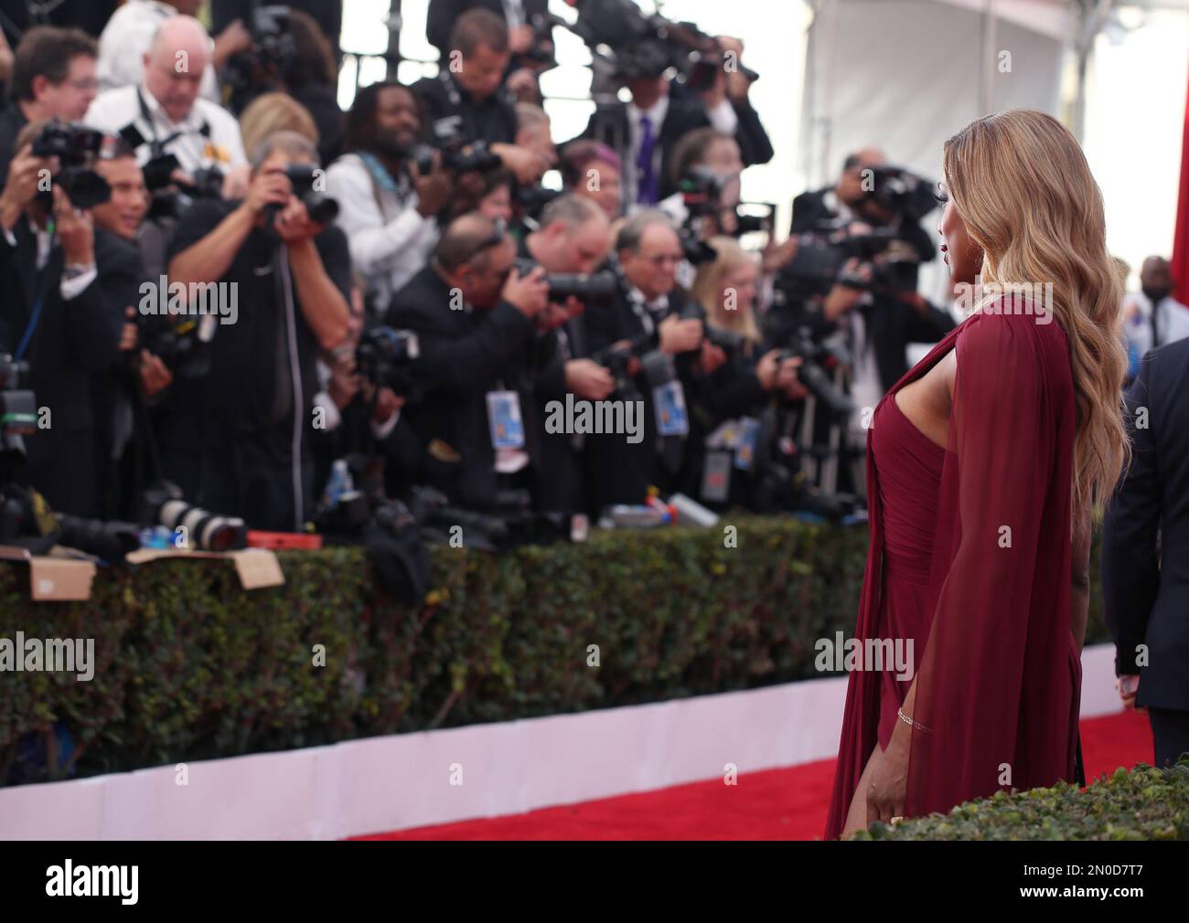 Laverne Cox arrives at the 22nd annual Screen Actors Guild Awards at ...