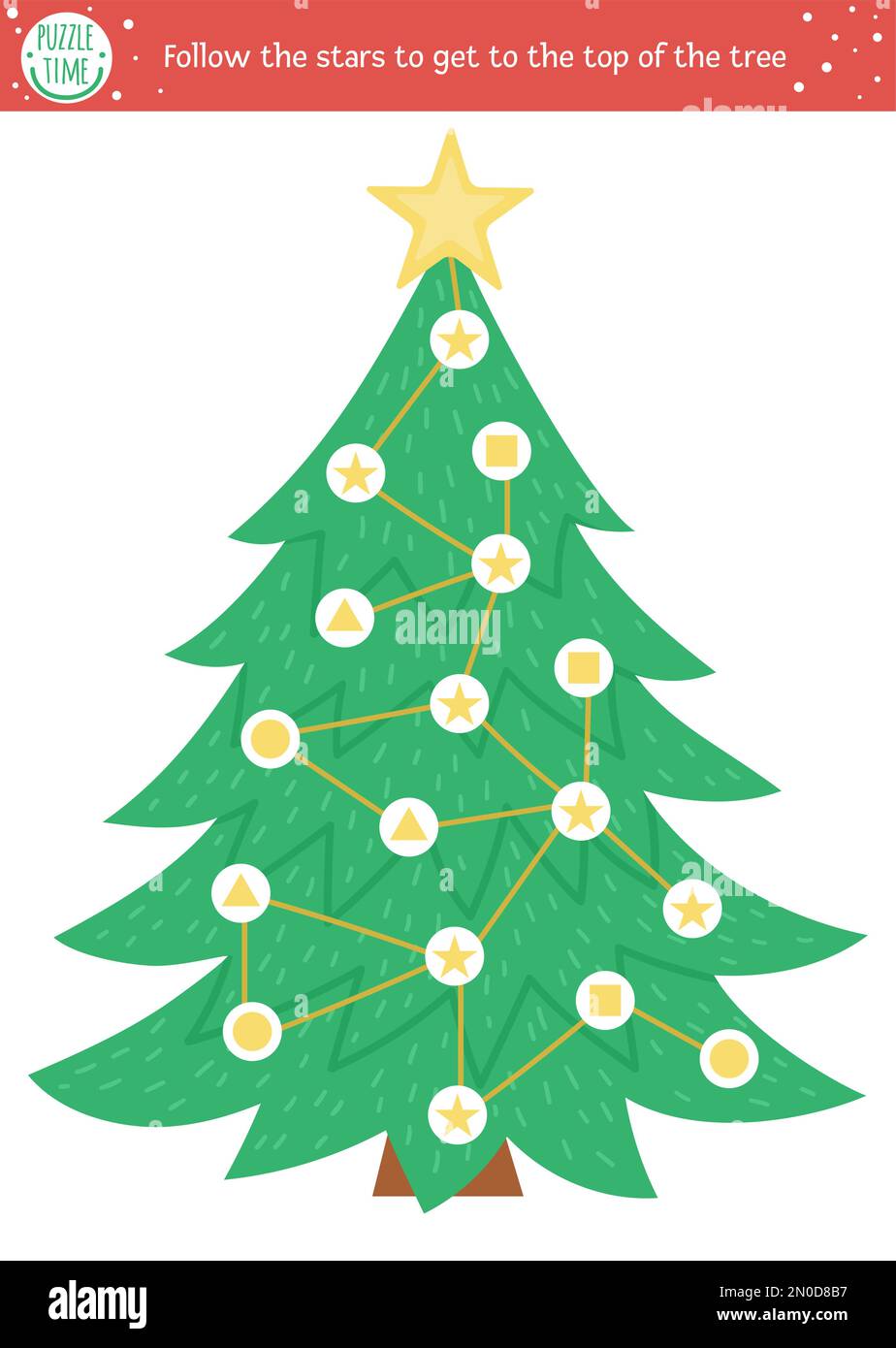 Christmas maze for children. Winter preschool printable educational ...