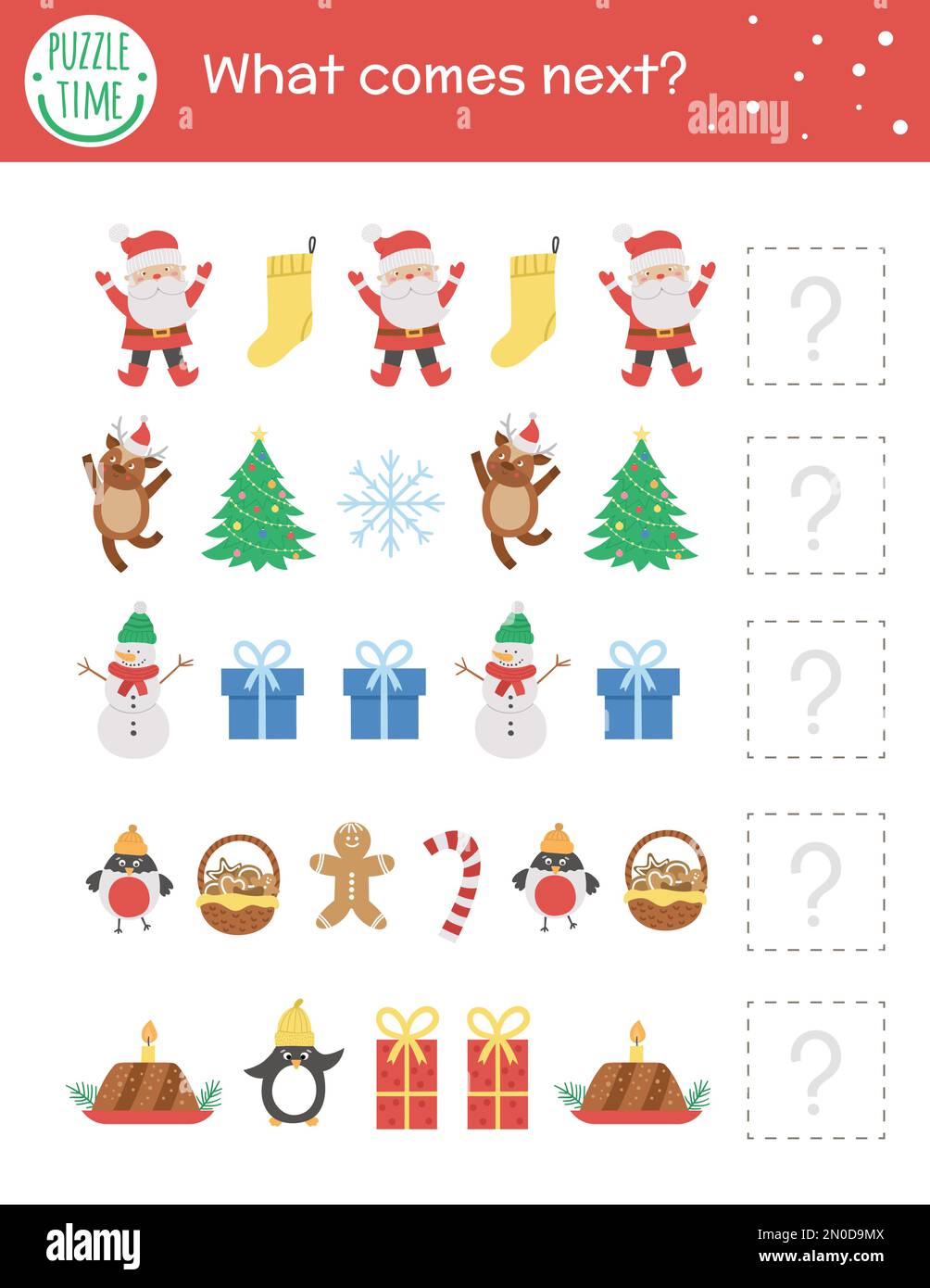 What comes next. Christmas matching activity for preschool children ...