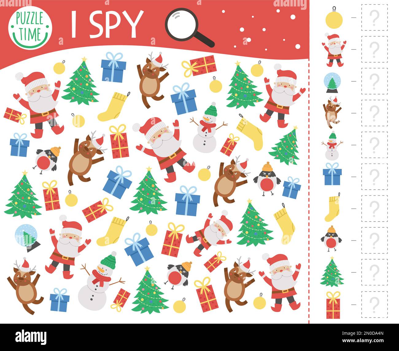 Christmas I spy game for kids. Searching and counting activity for ...