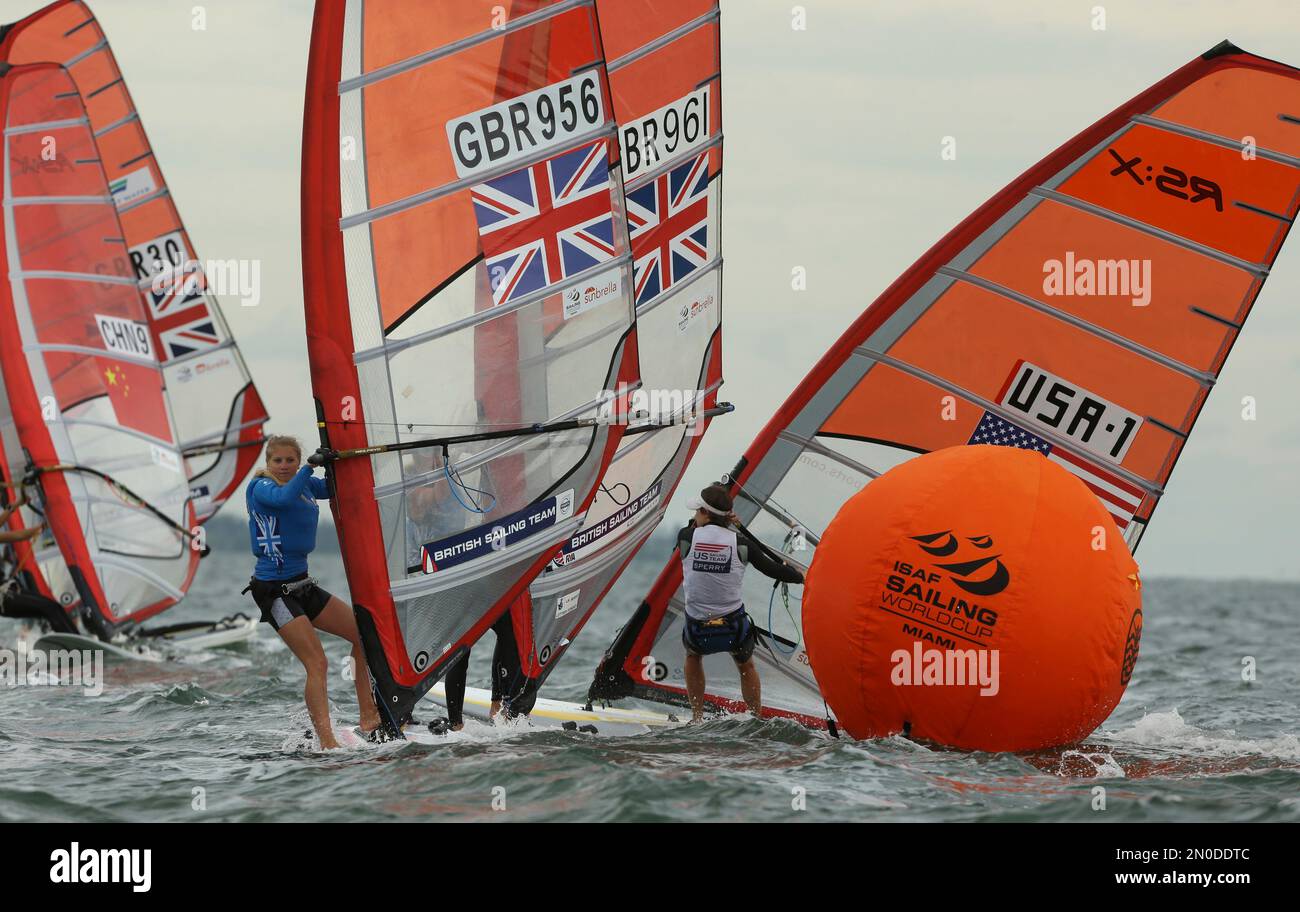 Great Britain's Saskia Sills, left, and Farrah Hall, of the U.S., right ...
