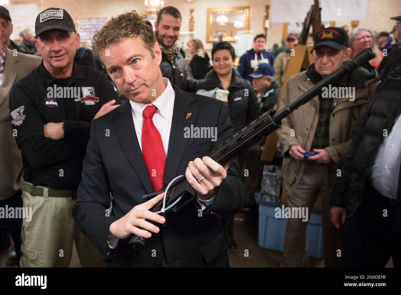 Republican presidential candidate, Sen. Rand Paul, R-Ky. handles a AR ...