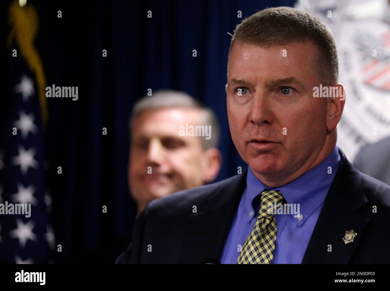 Mass. State Police Lt. Col. Francis Hughes speaks during a news ...