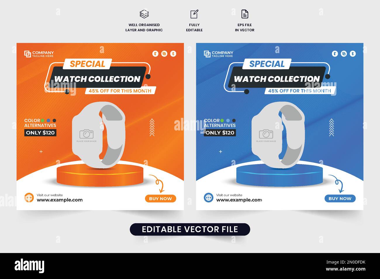 Smartwatch social media post vector vectors hi-res stock photography ...