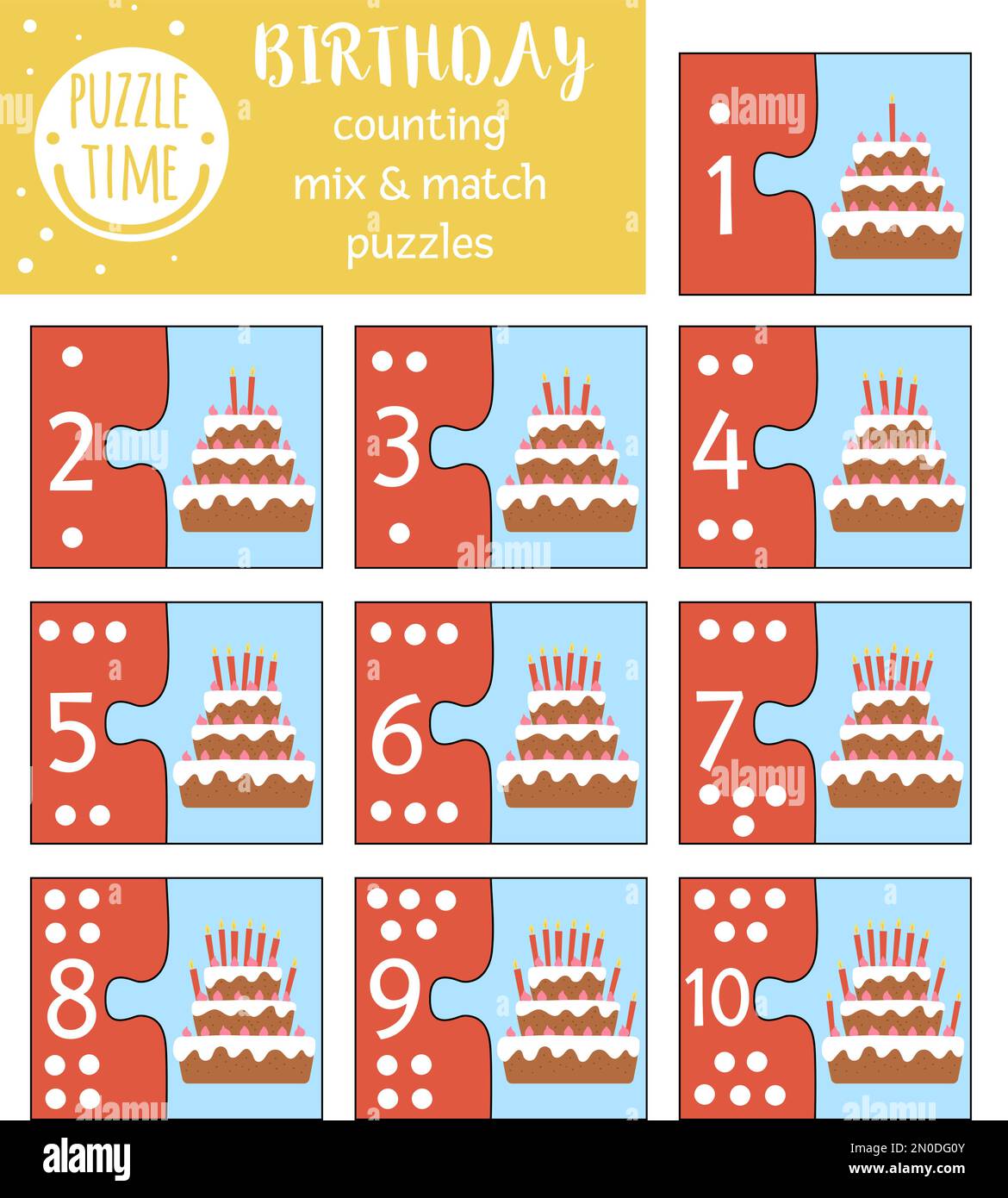 Vector Christmas mix and match puzzle with traditional holiday symbols ...