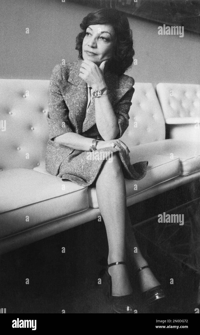 Princess Ashraf Pahlavi, twin sister of the Shah of Iran, gives an ...