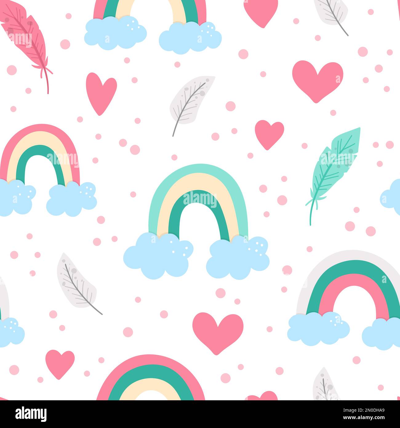 Vector seamless pattern with Saint Valentine’s day symbols. Repeating ...