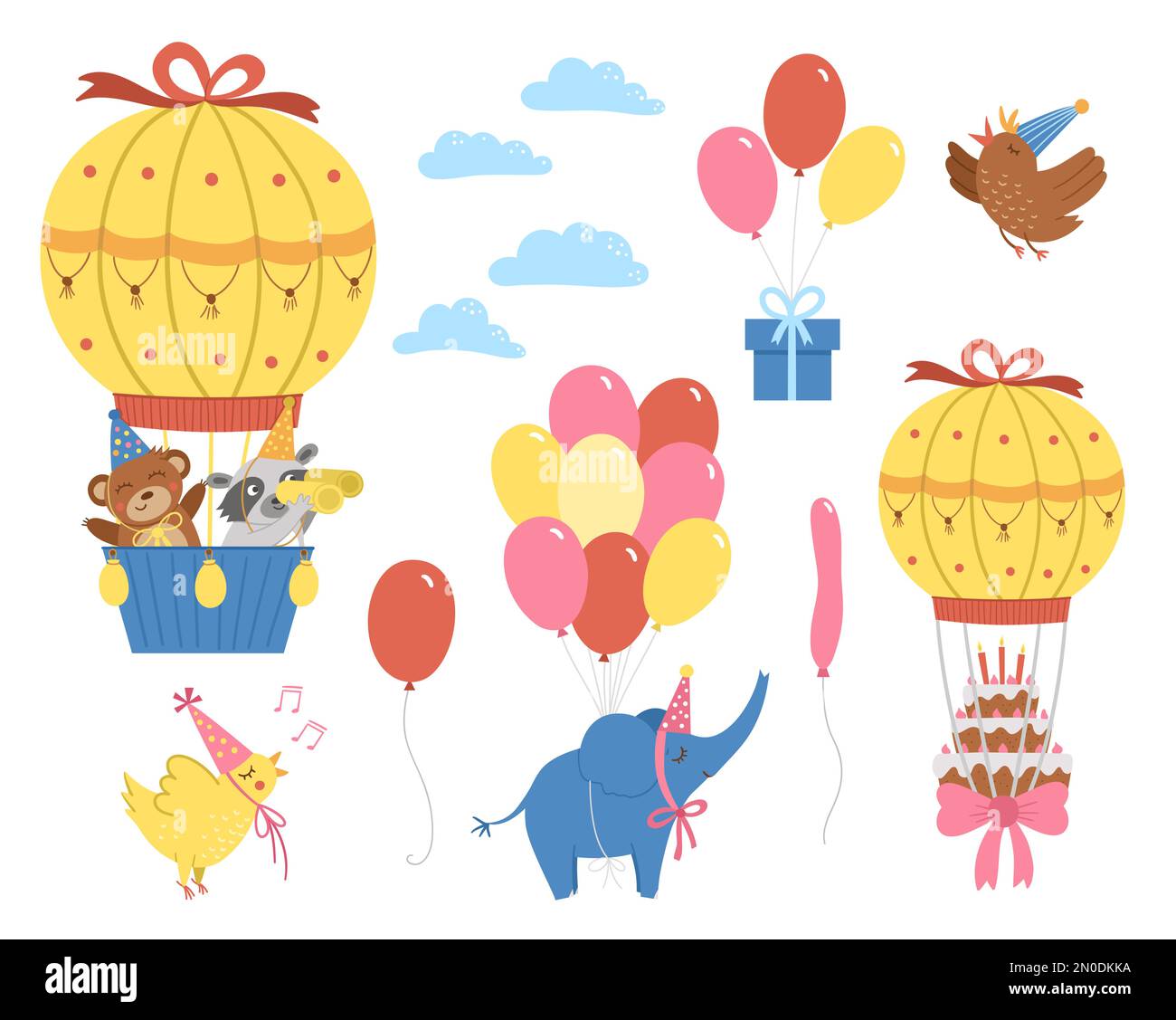 Animals hot air balloons Stock Vector Images - Alamy