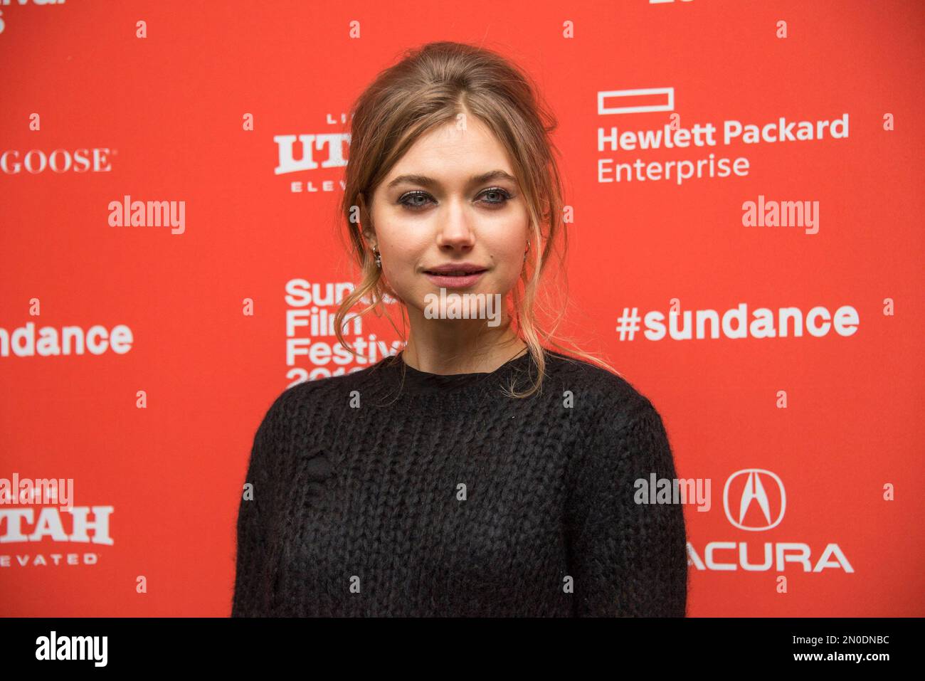 Actress Imogen Poots poses at the premiere of "Frank & Lola" during the ...