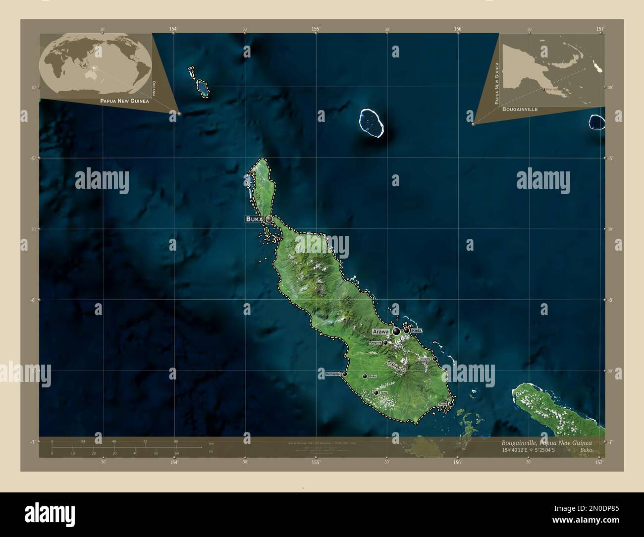 Bougainville, autonomous region of Papua New Guinea. High resolution ...