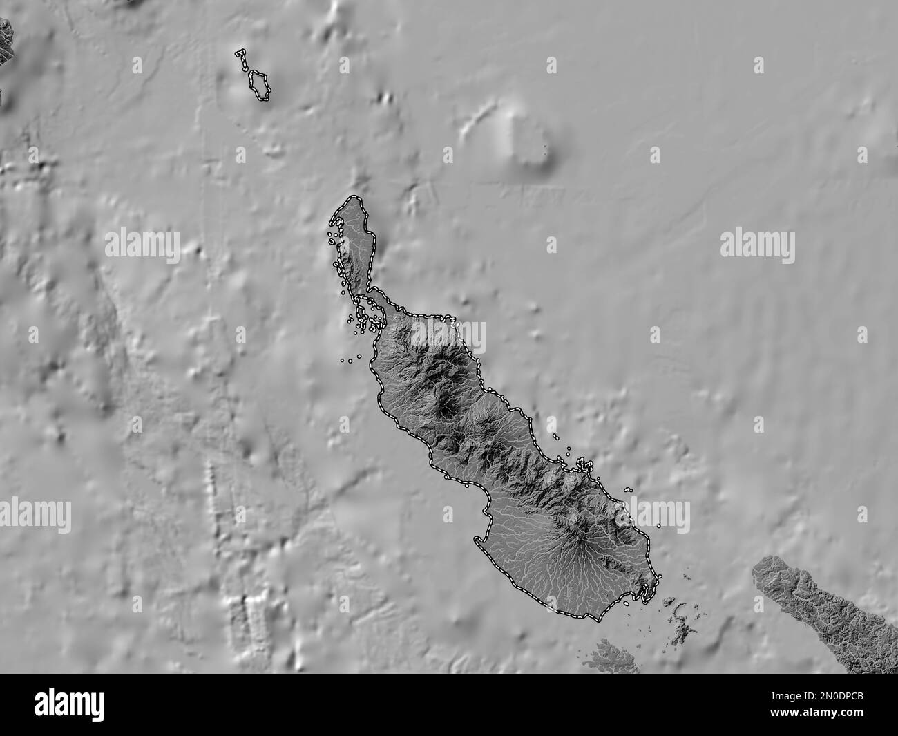 Bougainville, autonomous region of Papua New Guinea. Bilevel elevation ...