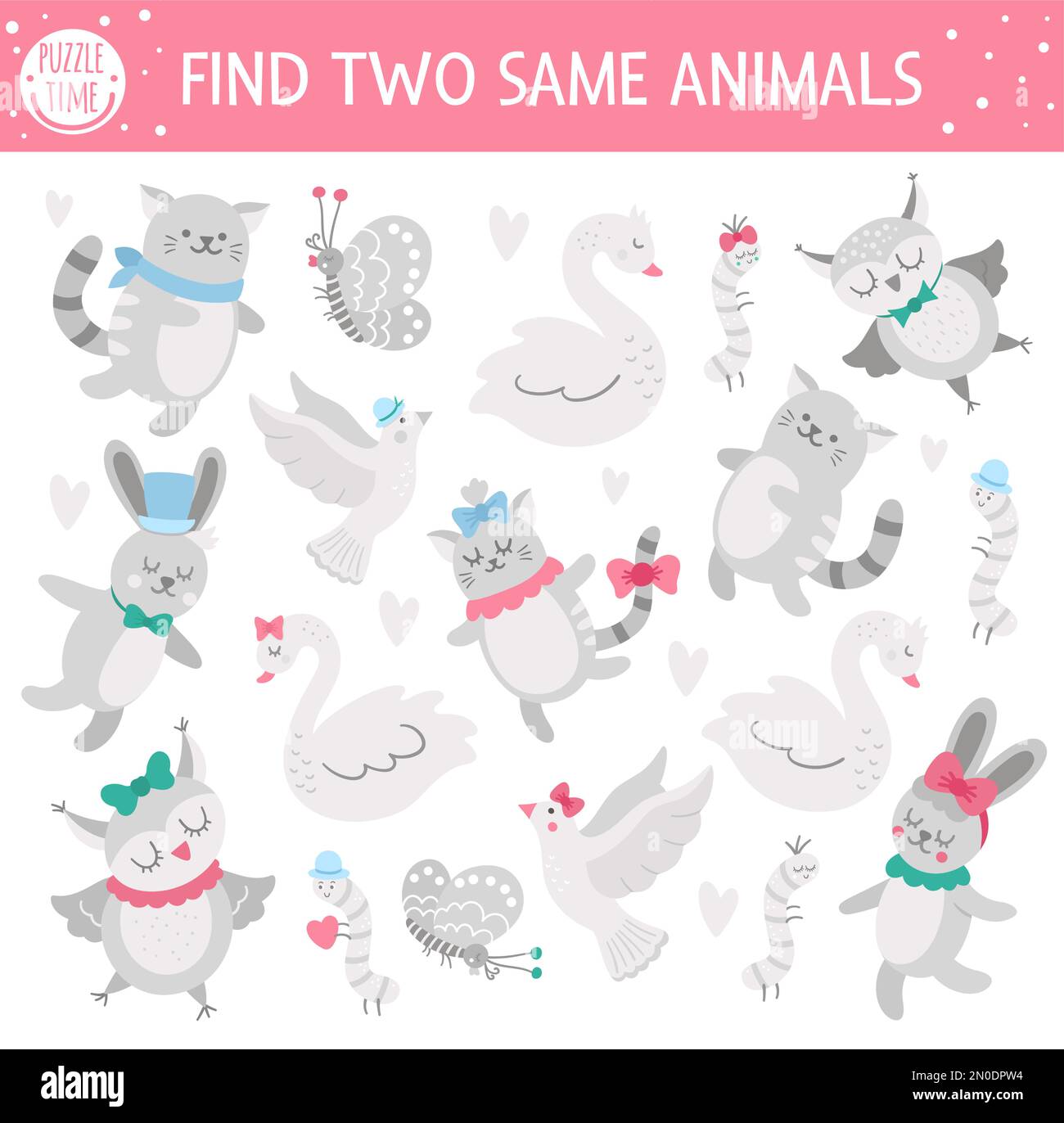 Find two same animals. Holiday matching activity for children. Funny ...