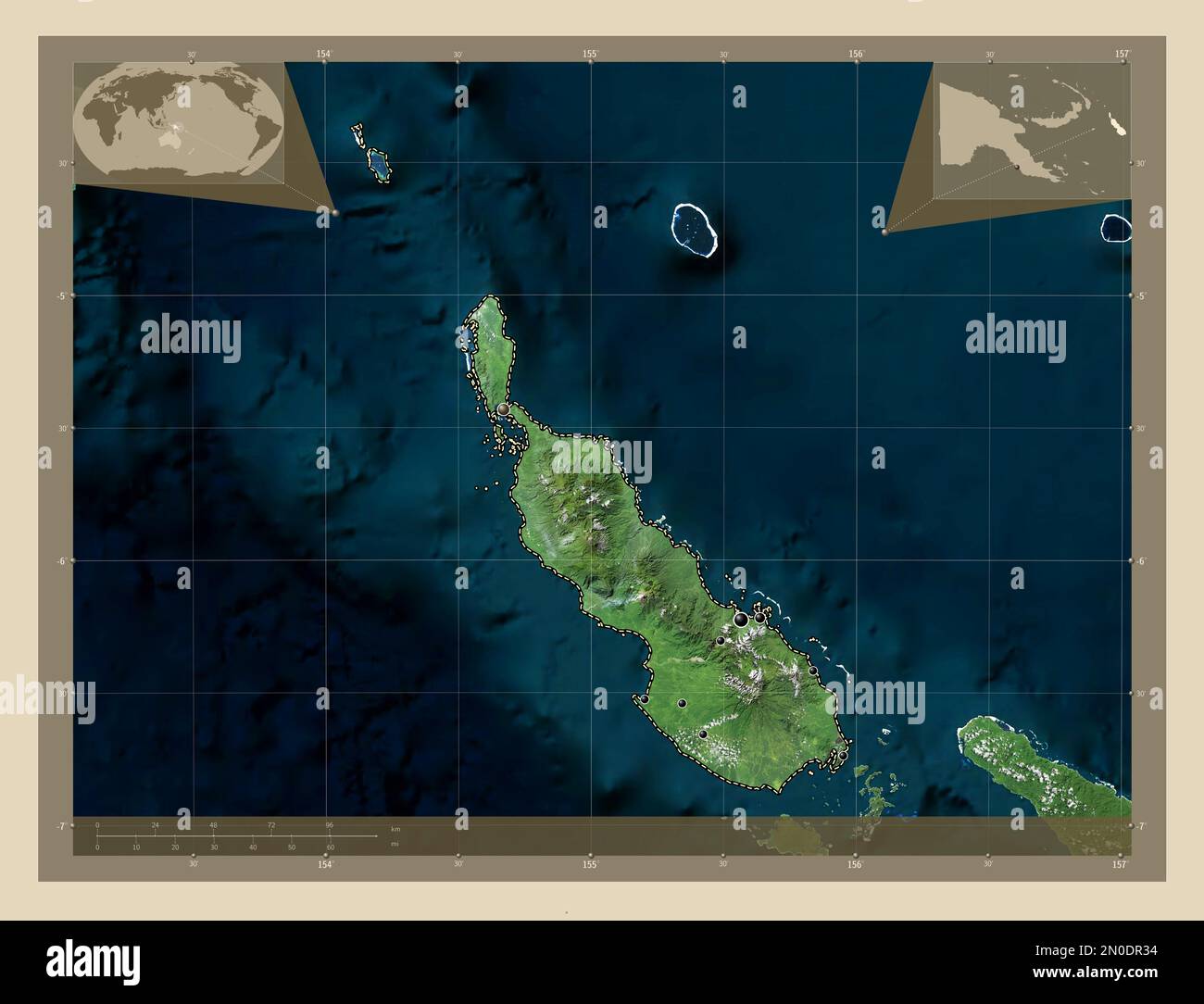 Bougainville, autonomous region of Papua New Guinea. High resolution ...