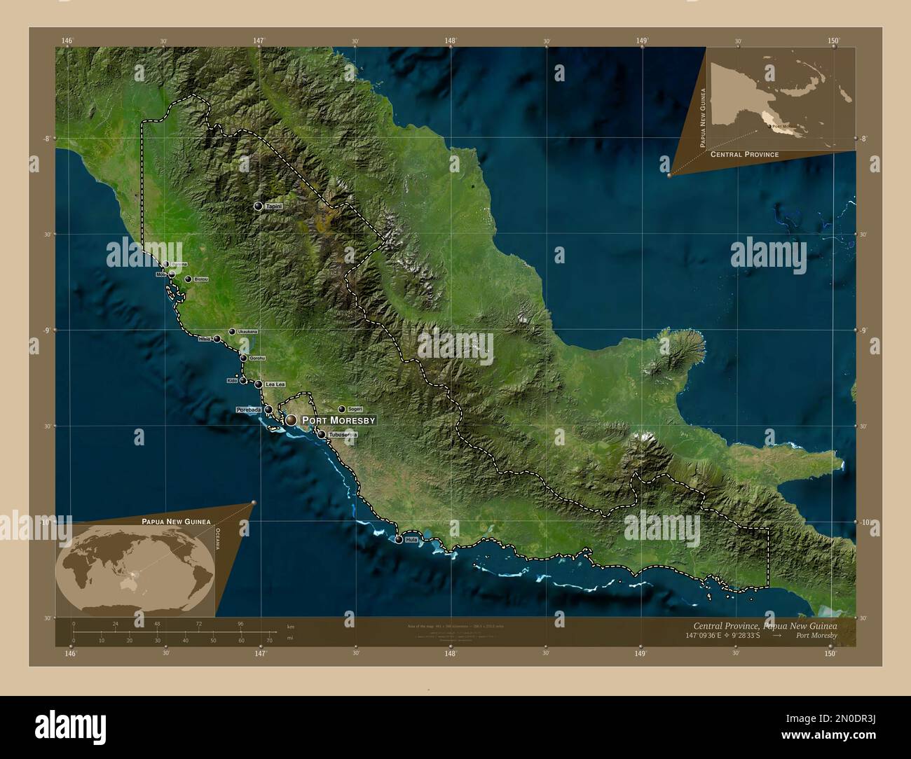 Central Province, province of Papua New Guinea. Low resolution ...