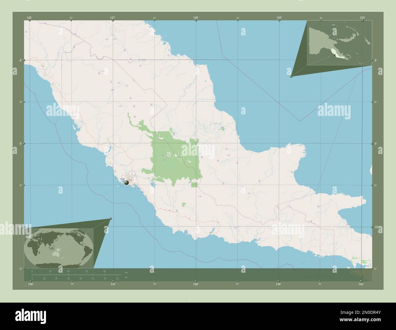 Central Province, province of Papua New Guinea. Open Street Map. Corner ...