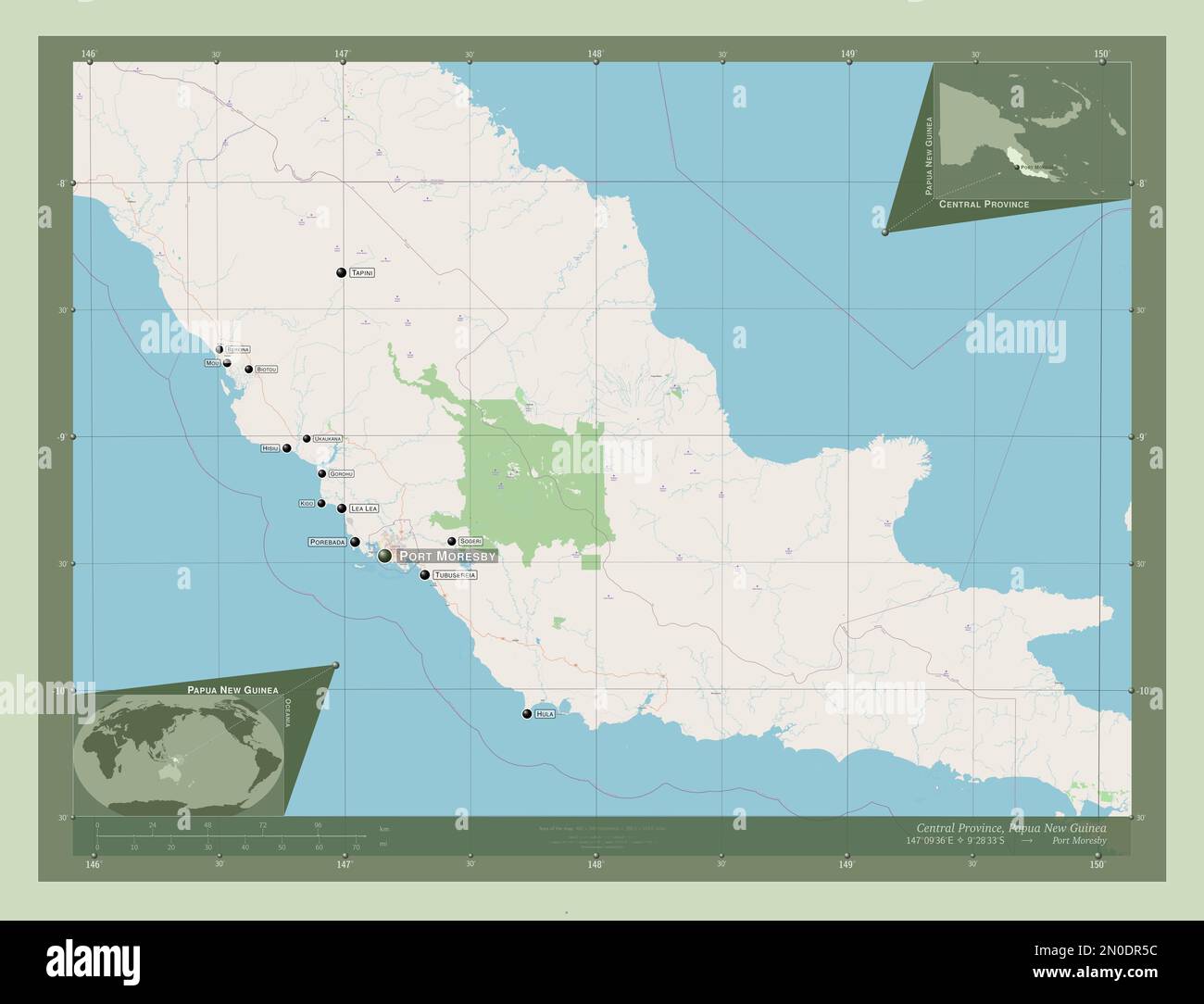 Central Province, province of Papua New Guinea. Open Street Map ...