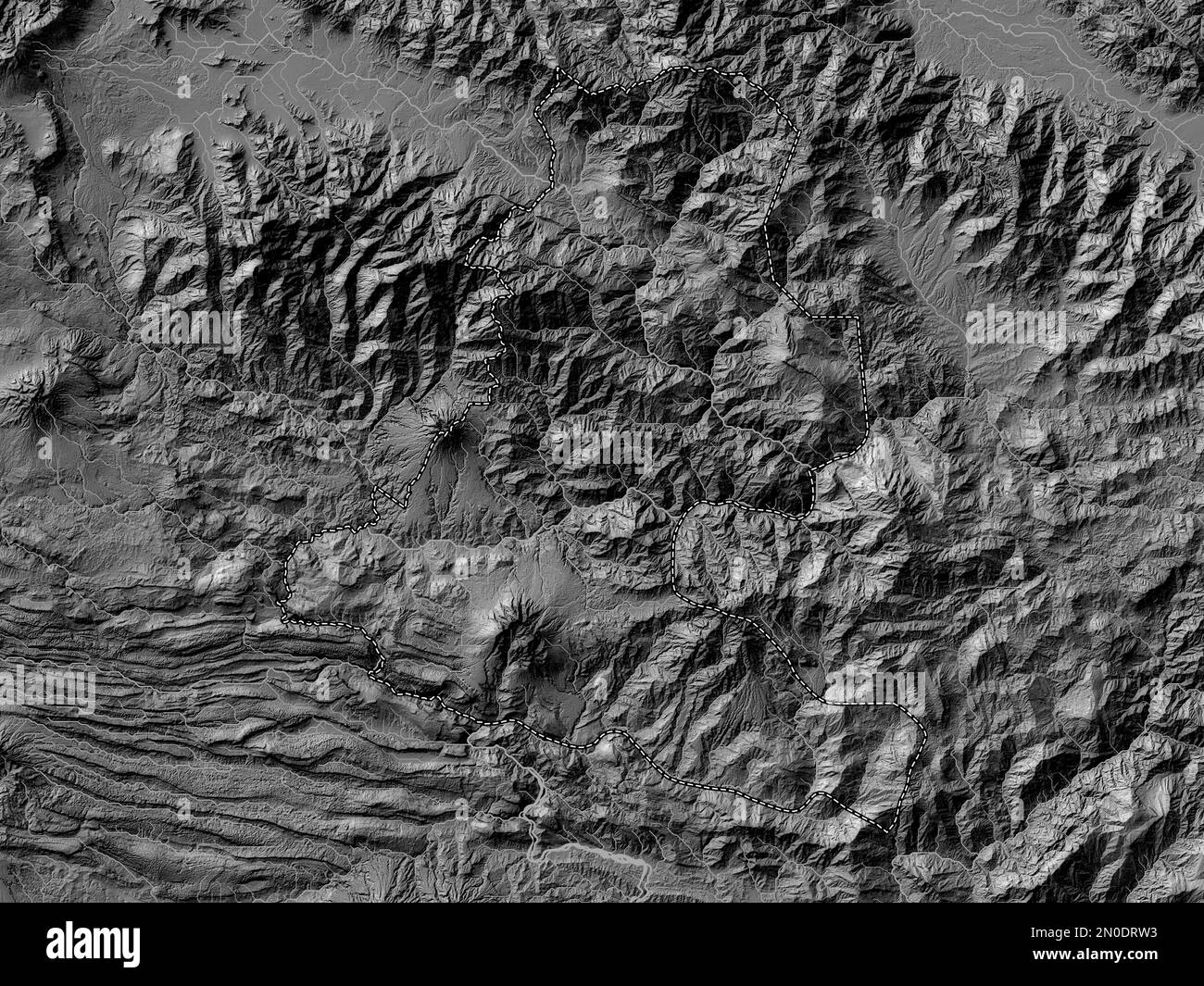 Chimbu, province of Papua New Guinea. Bilevel elevation map with lakes ...
