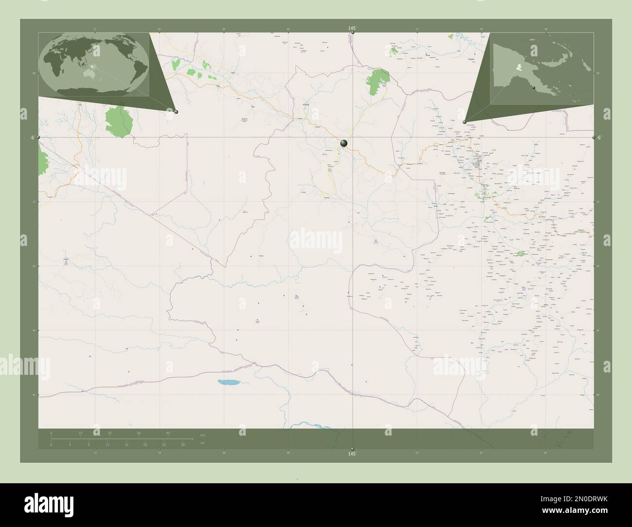 Chimbu, province of Papua New Guinea. Open Street Map. Corner auxiliary ...