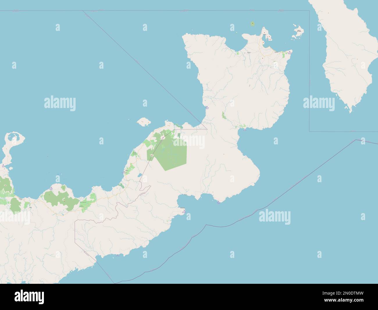 East New Britain, province of Papua New Guinea. Open Street Map Stock ...