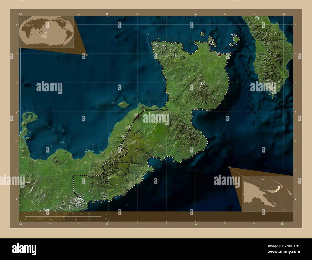 East New Britain, province of Papua New Guinea. Low resolution ...