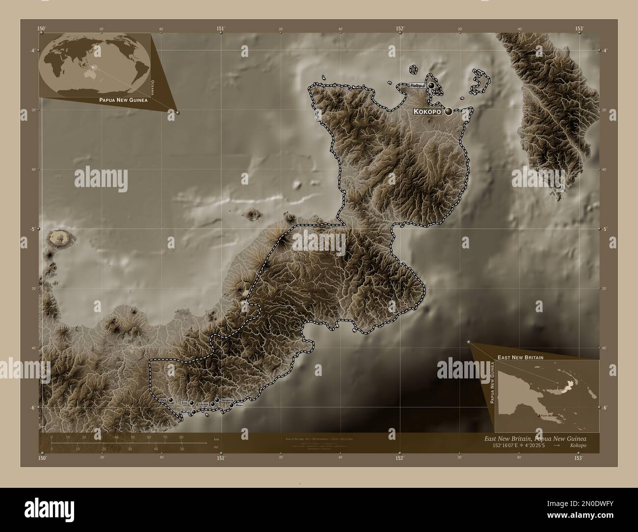 Rabaul map hi-res stock photography and images - Alamy