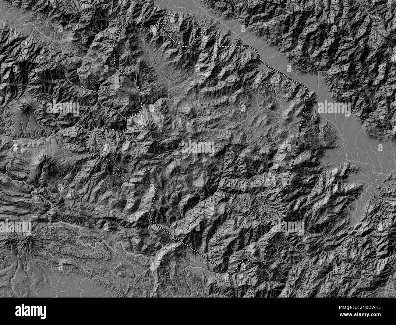 Eastern Highlands, province of Papua New Guinea. Bilevel elevation map ...