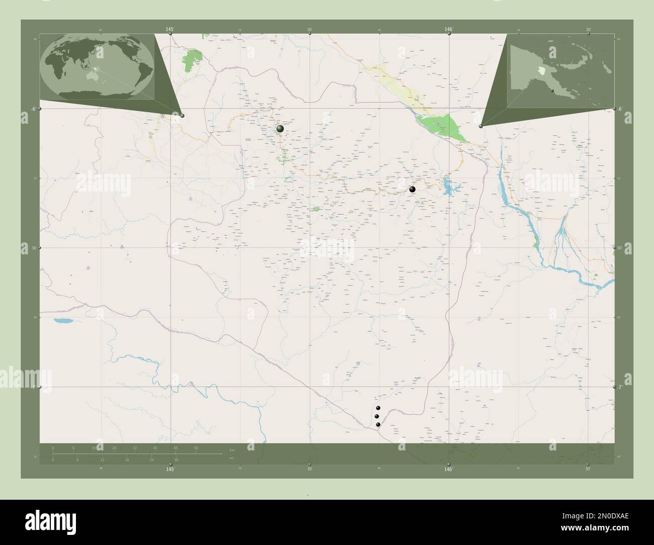 Eastern Highlands, province of Papua New Guinea. Open Street Map ...