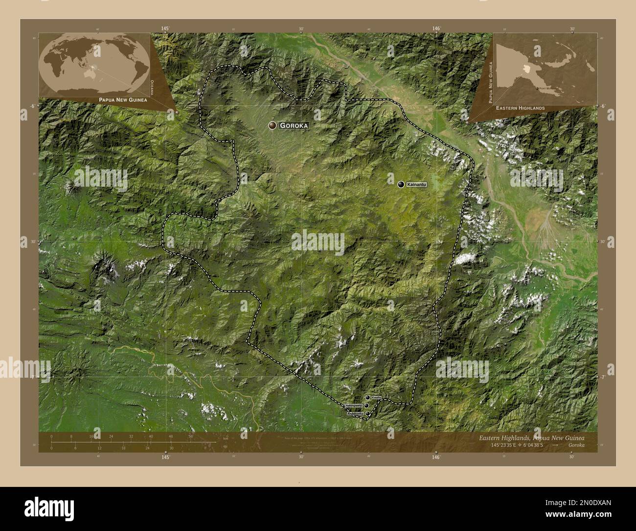 Eastern Highlands, province of Papua New Guinea. Low resolution ...