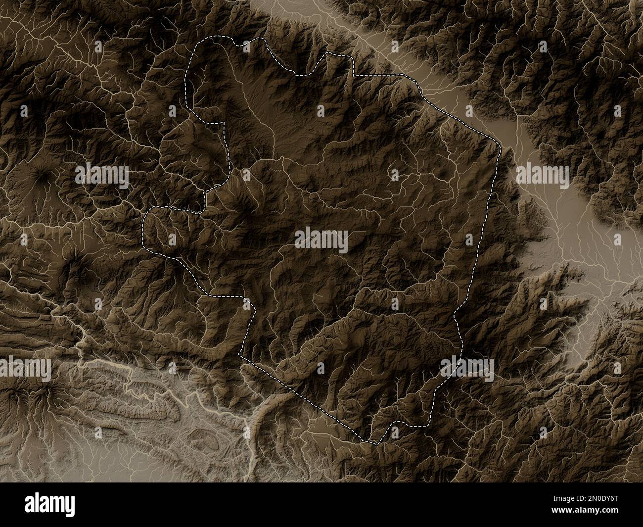 Eastern Highlands, province of Papua New Guinea. Elevation map colored ...