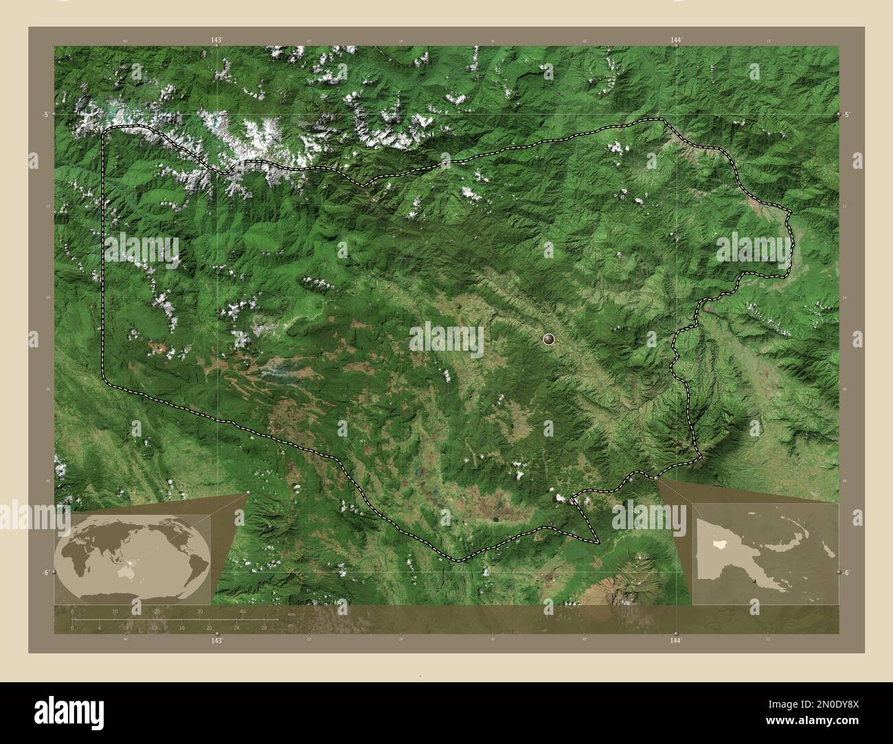 Enga, province of Papua New Guinea. High resolution satellite map ...