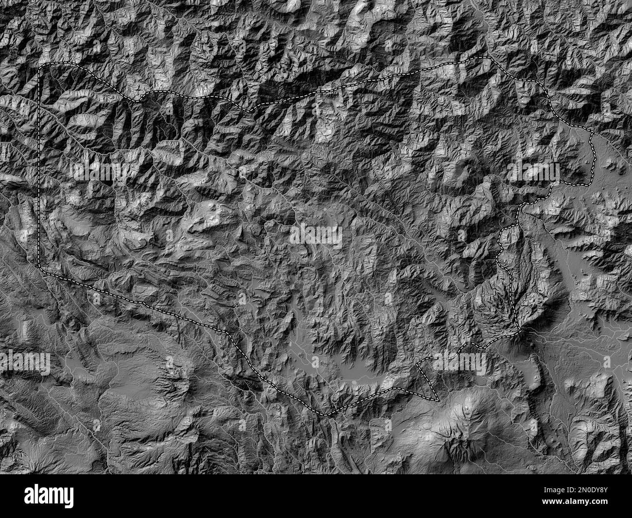 Enga, province of Papua New Guinea. Bilevel elevation map with lakes ...