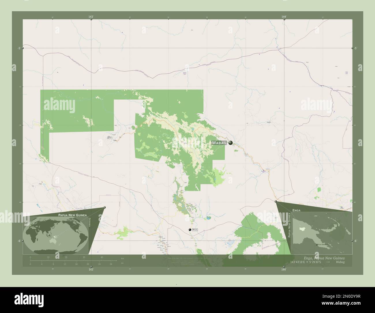 Enga, province of Papua New Guinea. Open Street Map. Locations and ...