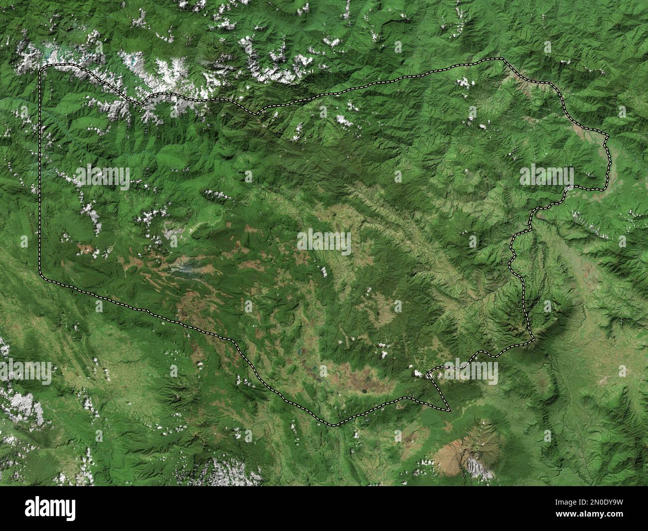 Enga, province of Papua New Guinea. High resolution satellite map Stock ...